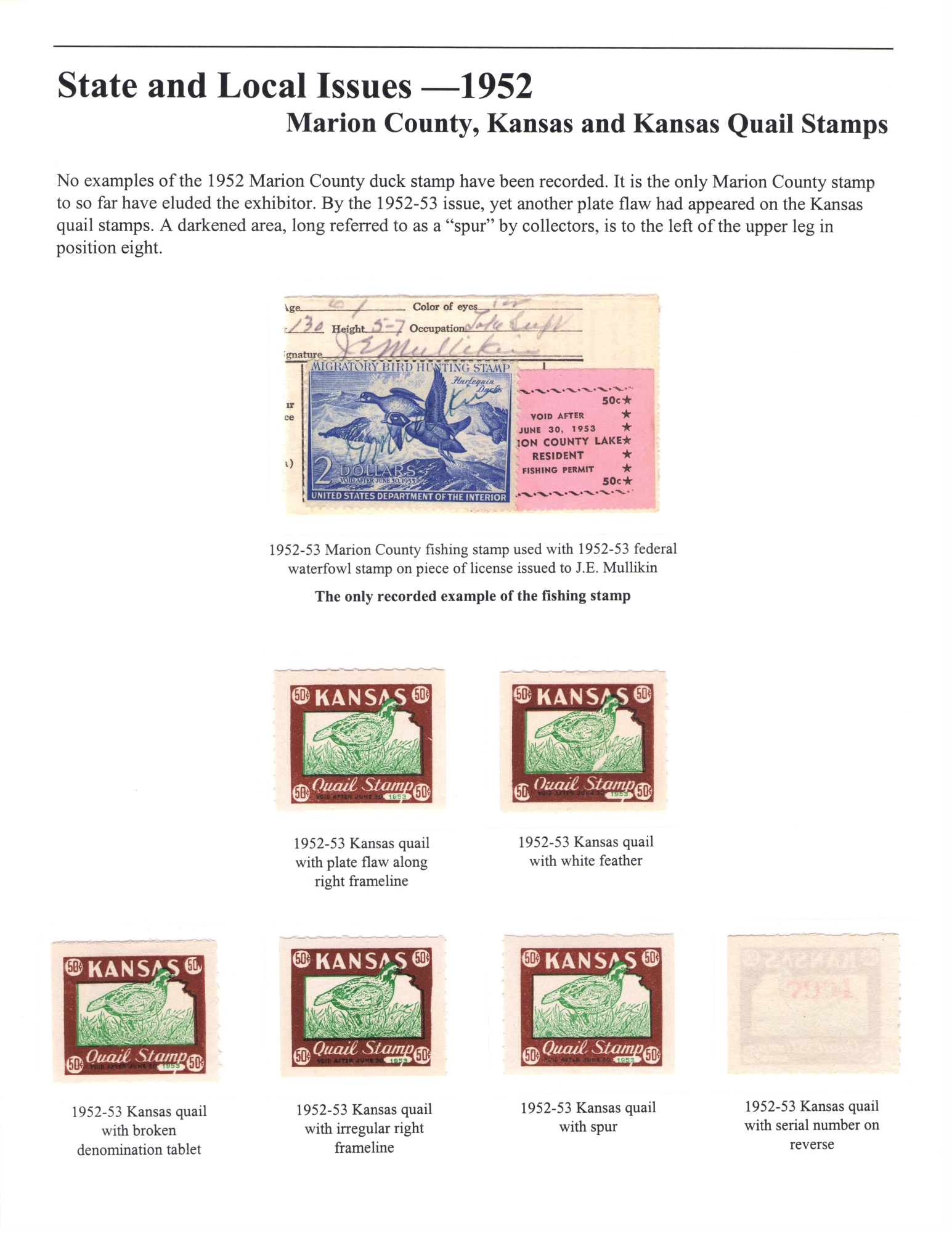 Classic State and Local Fish and Game stamps - Waterfowl Stamps and More