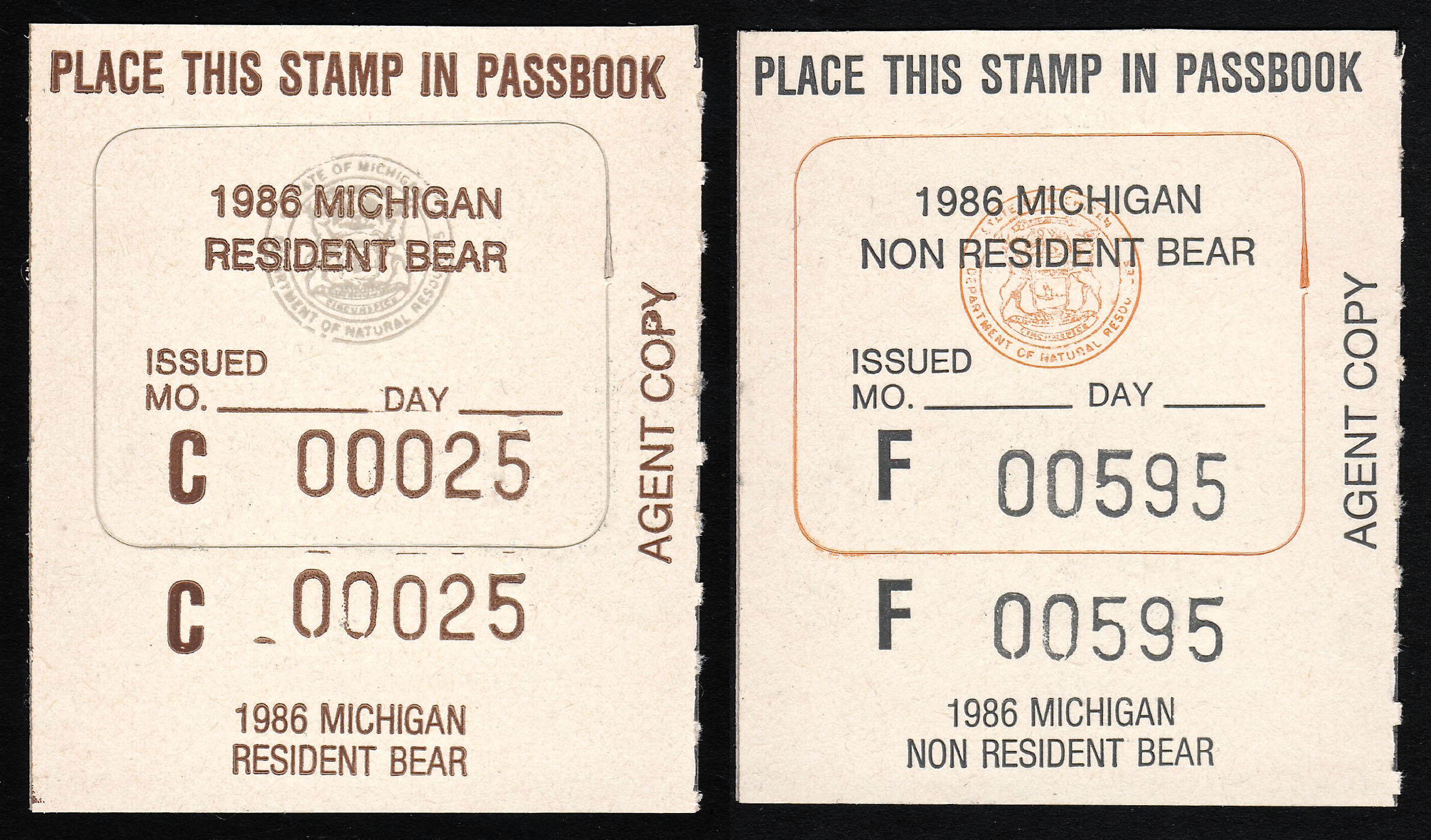 Michigan Bear Hunting Stamps - Waterfowl Stamps and More