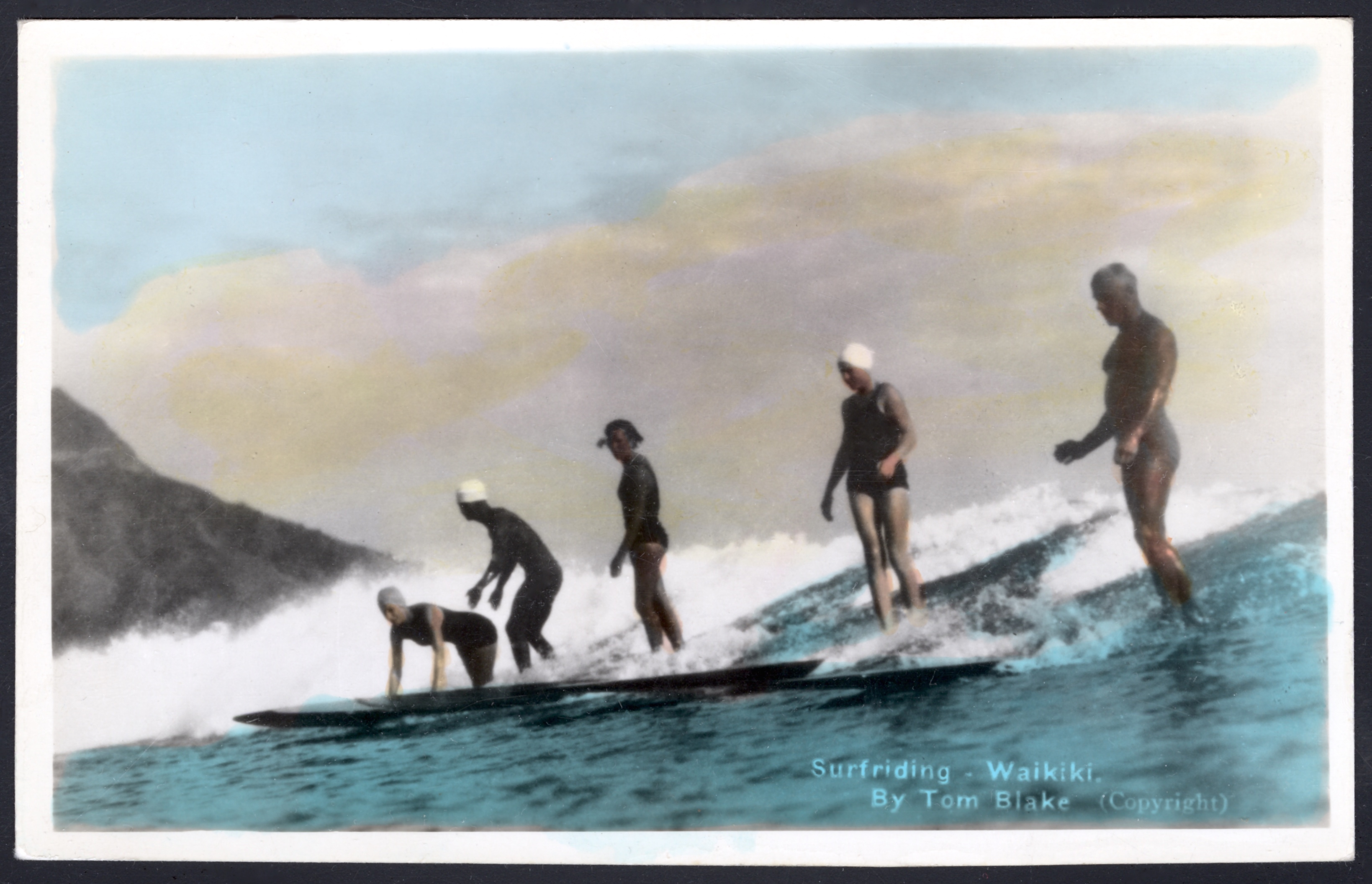 Tom Blake surfing postcard b - Waterfowl Stamps and More