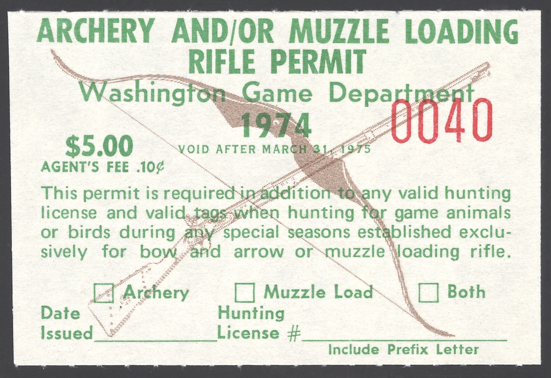 Washington Archery & Muzzle Loading Stamps - Waterfowl Stamps and More